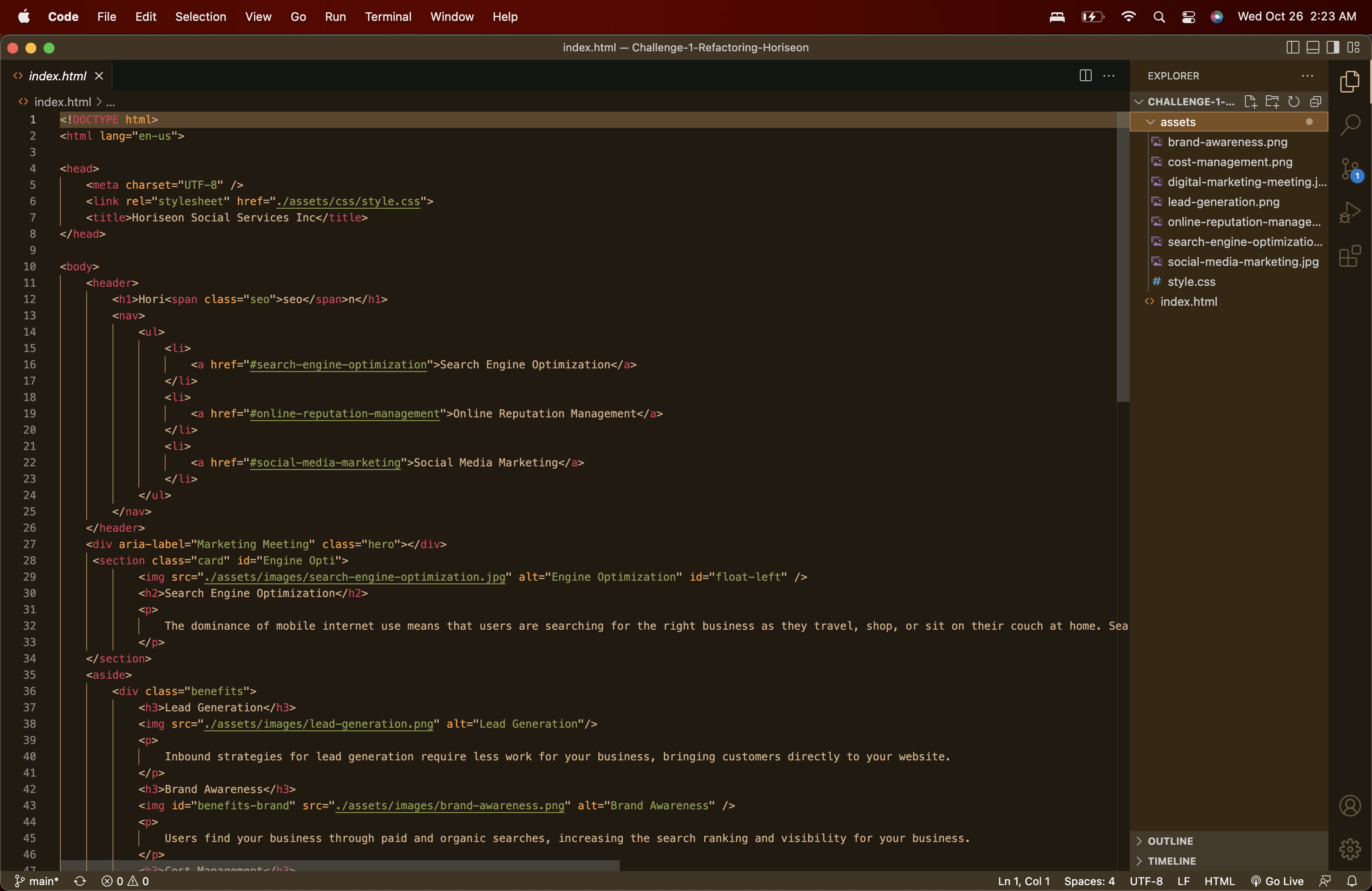 GitHub - SDProgress/challenge-1-refactoring-horiseon: this is our week one challenge