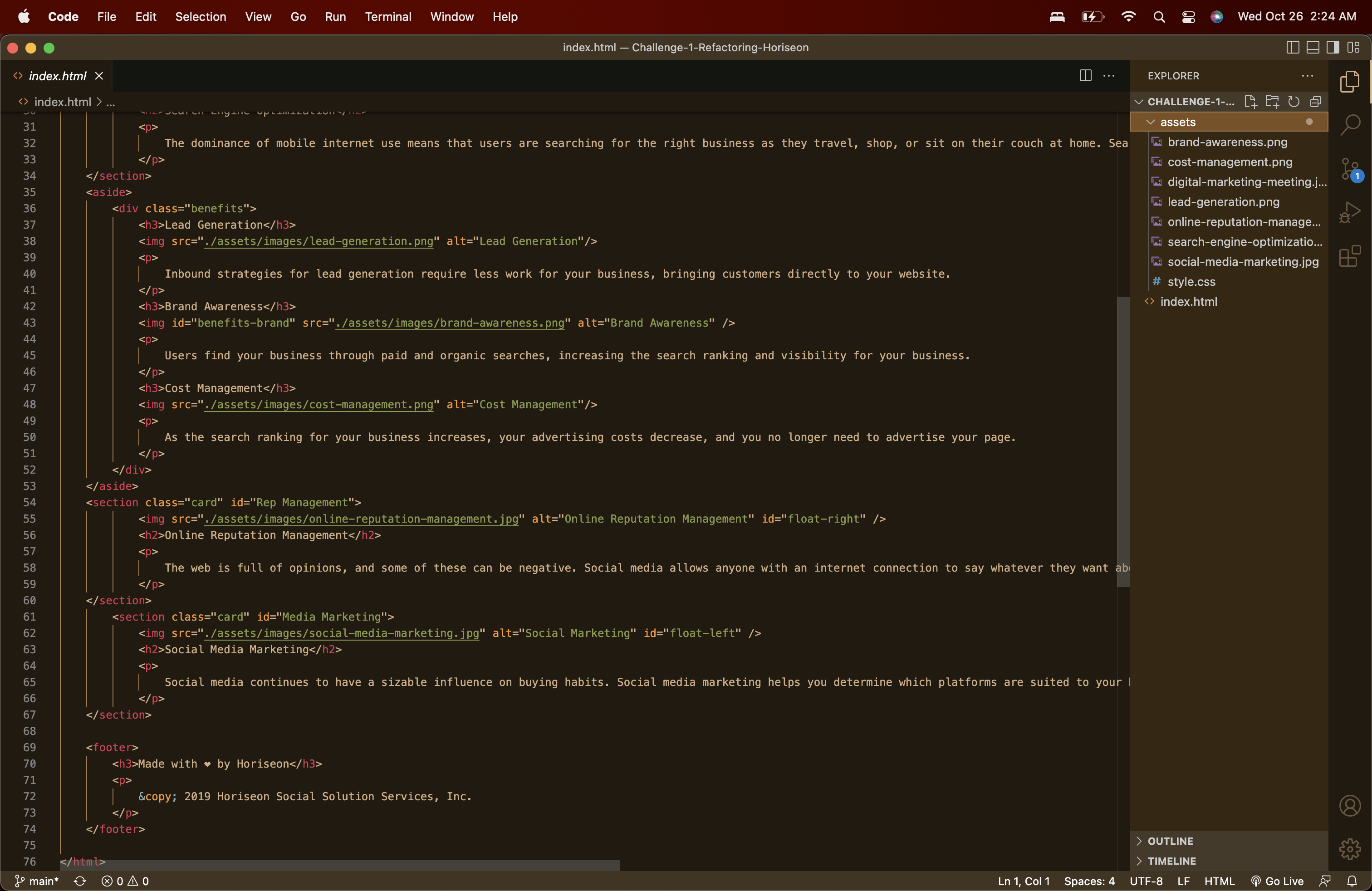 GitHub - SDProgress/challenge-1-refactoring-horiseon: this is our week one challenge