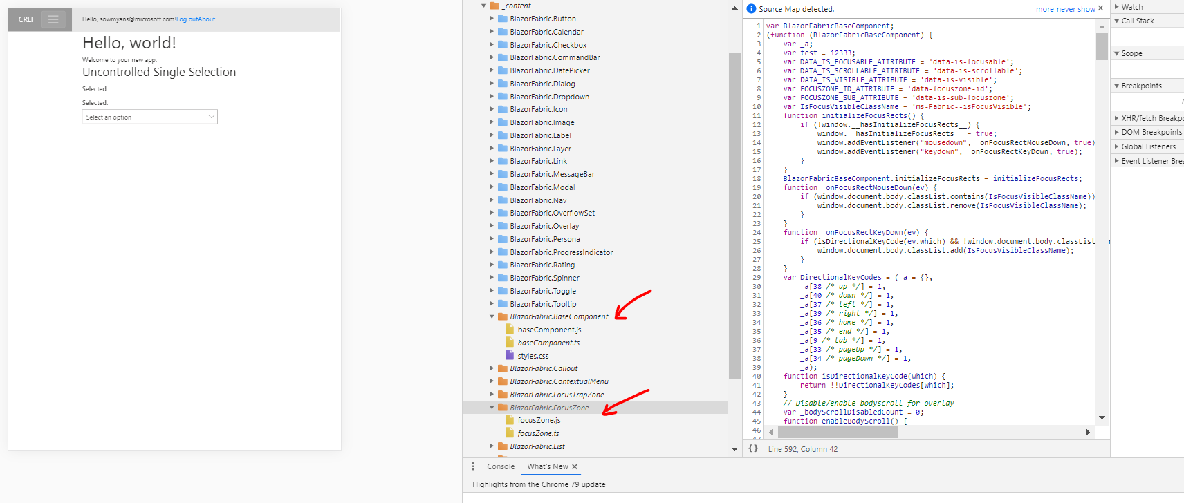 JS Runtime Exception with BalzorFabric DropDown · Issue #102 · BlazorFluentUI/BlazorFluentUI ...