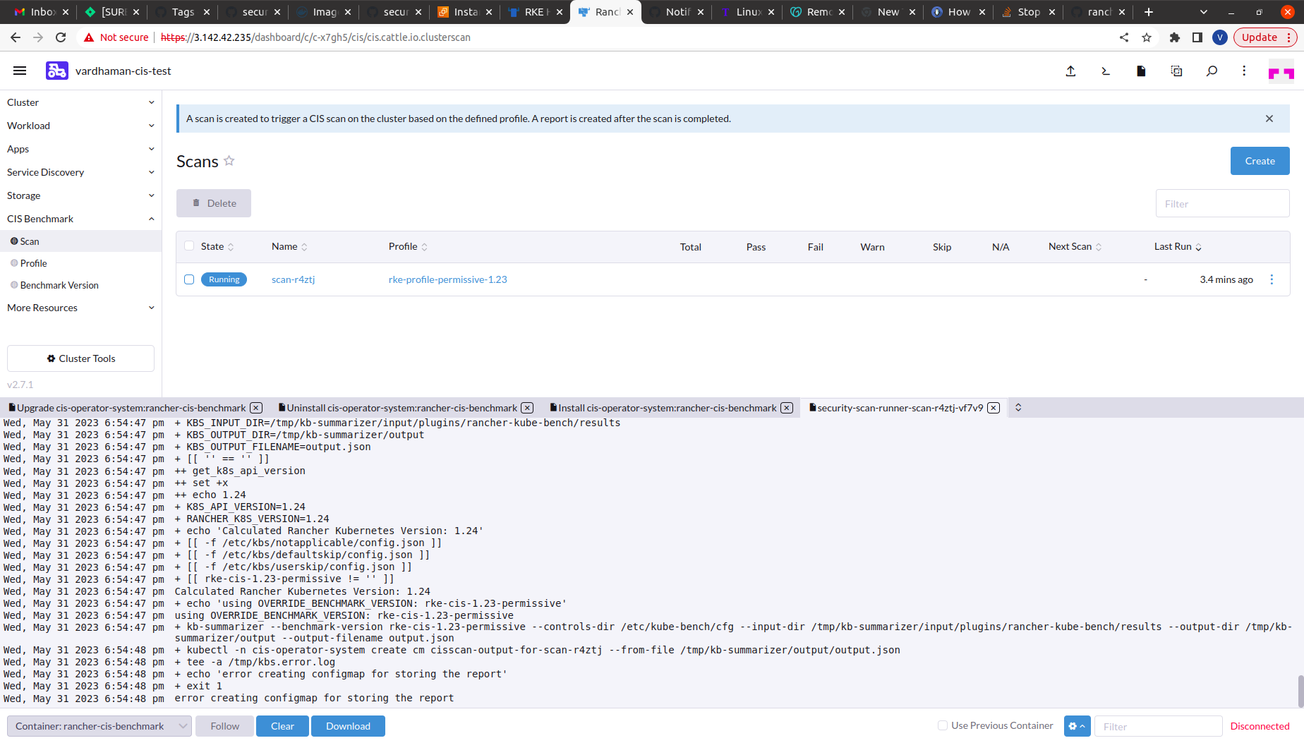 [BUG] CIS Benchmark App - TLS Issue · Issue #41709 · rancher/rancher · GitHub