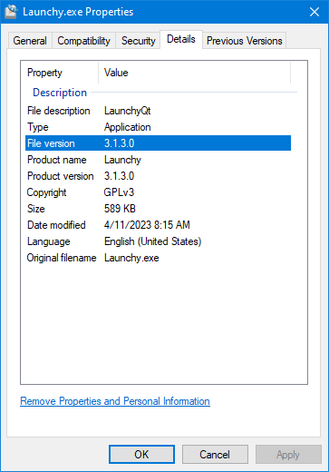 Launchy EXE properties shows wrong version · Issue #93 · samsonwang/LaunchyQt · GitHub