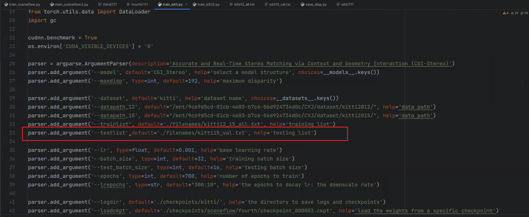 请问合并kitti微调时要想找出kitti2012上最好的模型，需要改为kitti12_Val吗 · Issue #4 · gangweiX/CGI-Stereo · GitHub