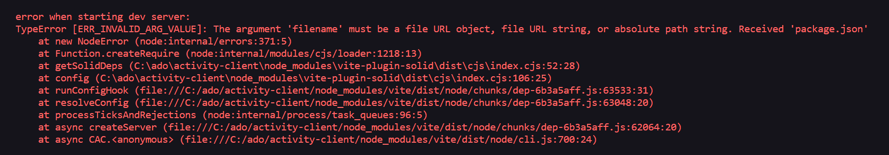 Plugin Does Not Support Relative Root Setting Of Vite · Issue 61 · Solidjsvite Plugin Solid 