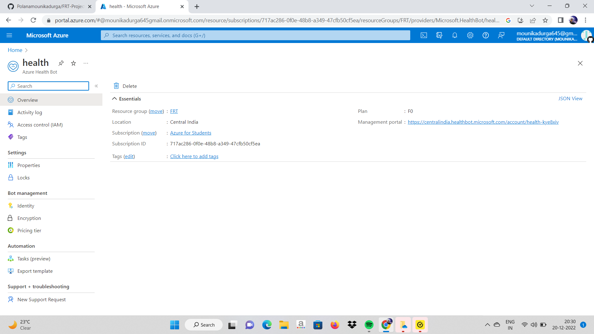 GitHub - Polanamounikadurga/FRT-Project