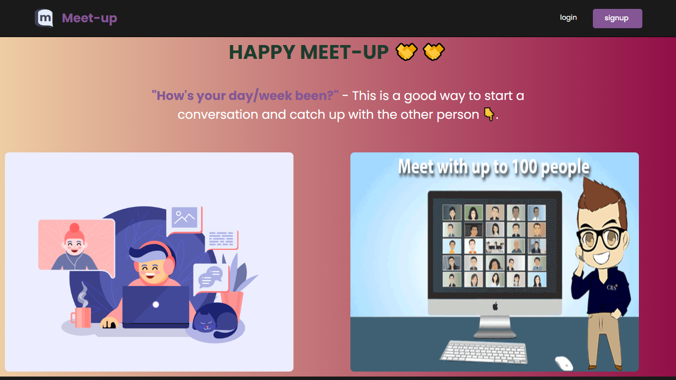 GitHub - ShradhaVastrakar/Meet_Up: MeetUp is a video calling and chatting website that enables ...