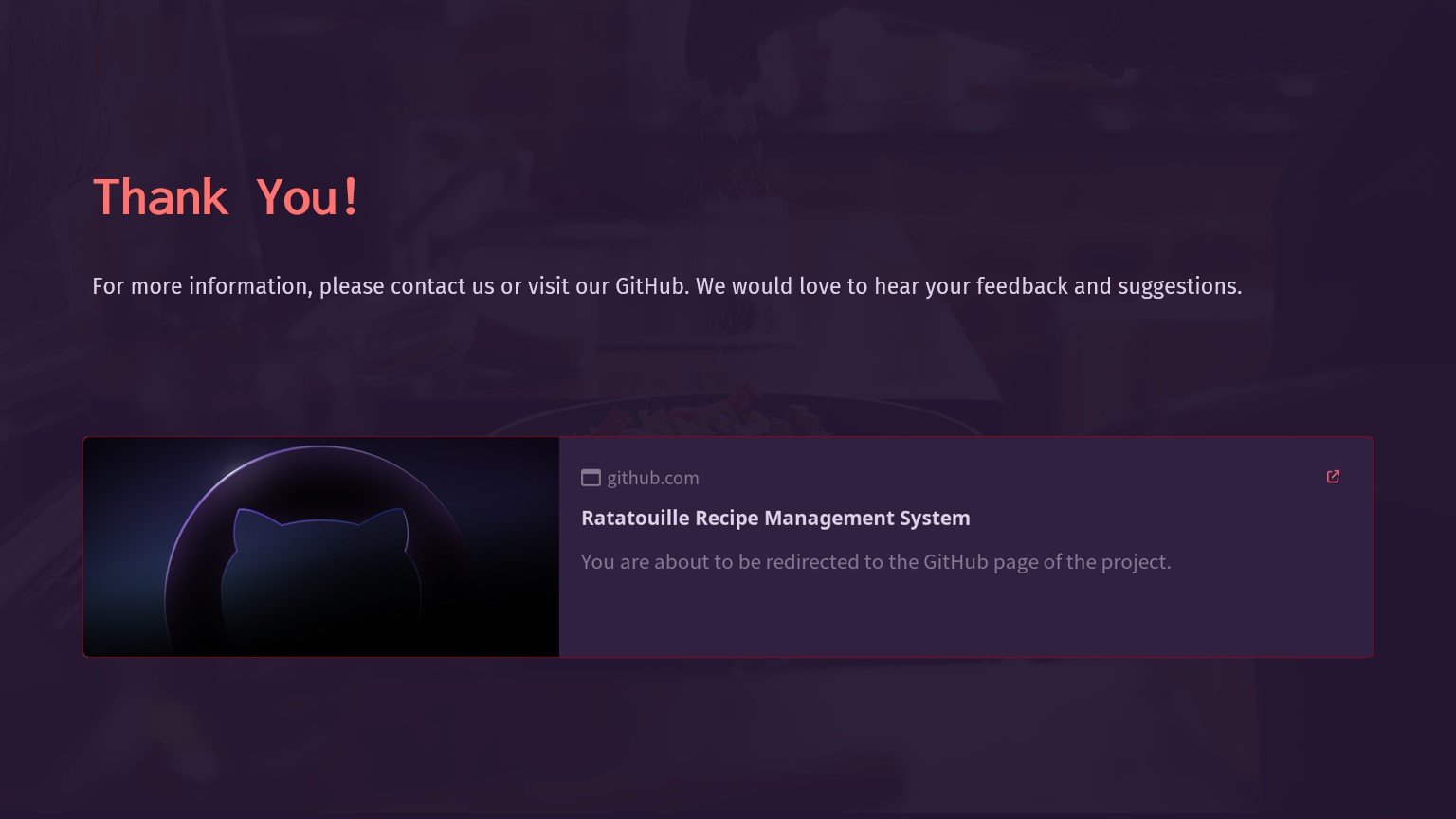 Github Shaswatsraghuvansi Ratatouille Recipe Management System The Recipe Management System