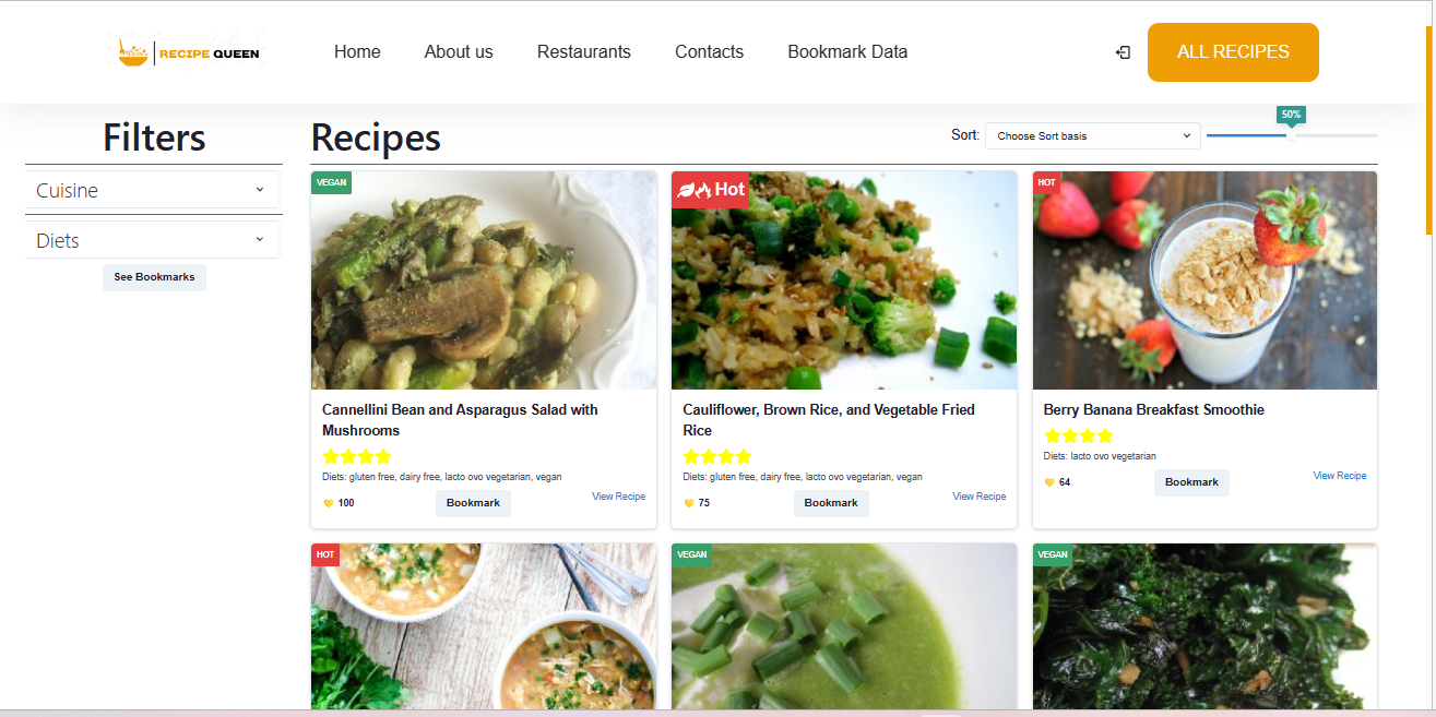 GitHub - DishaGup/recipe-queen: This project is a recipe viewing ...