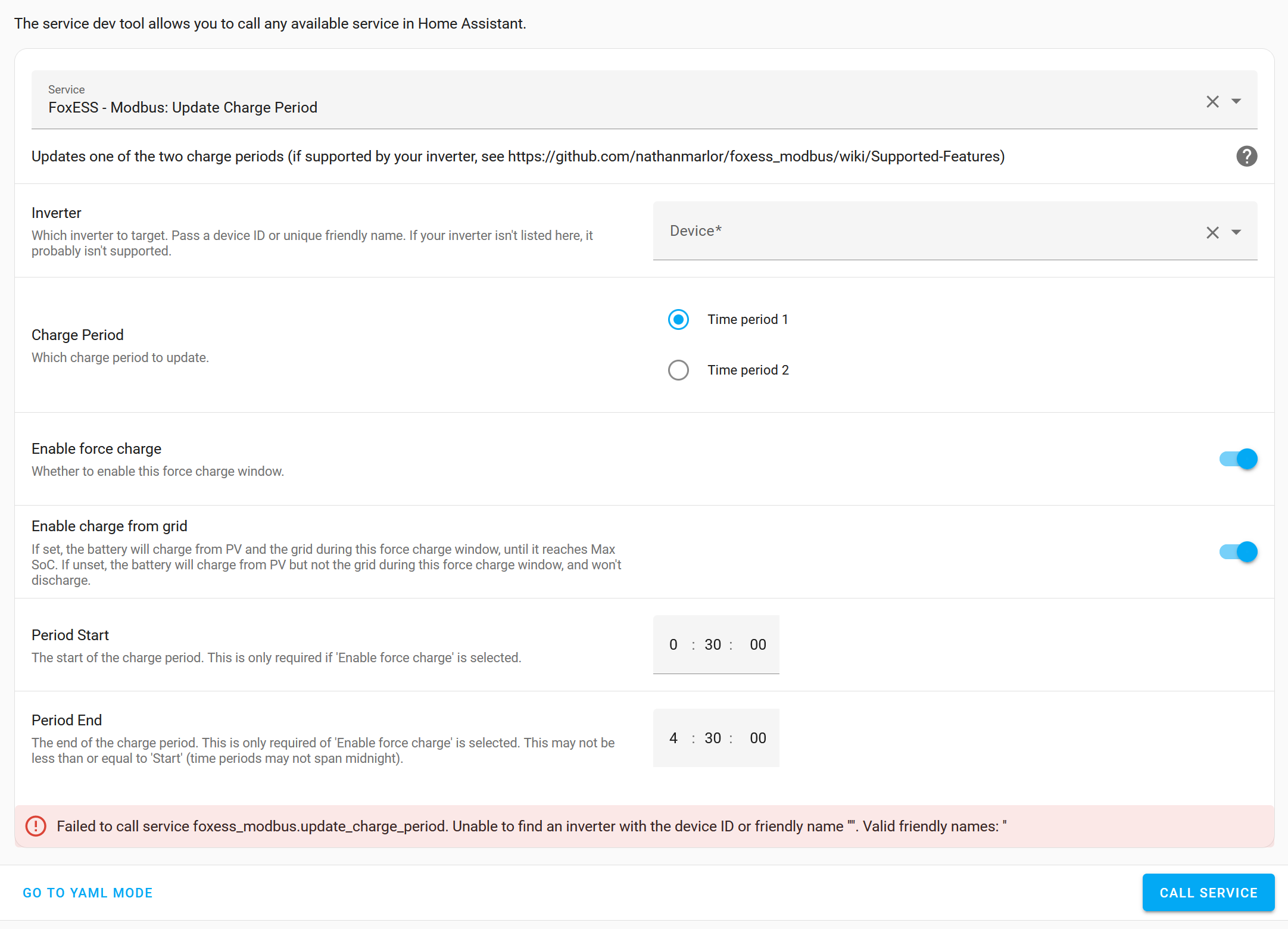 "Unable to prepare setup for platform foxess_modbus.binary_sensor: Platform not found (No module ...