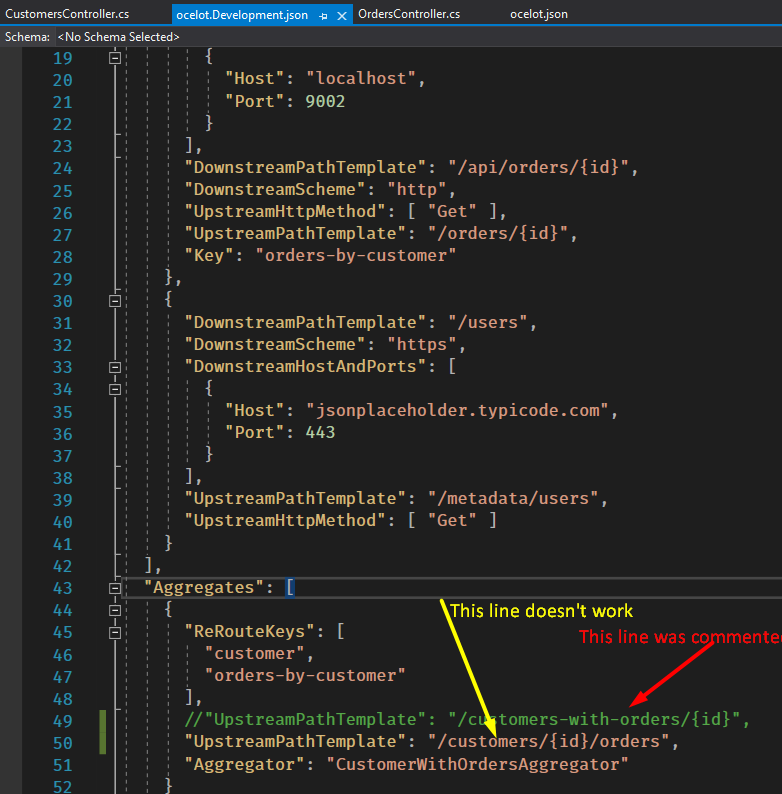 Aggregation routing configuration does not allow configuring URL parameter in a different spot ...