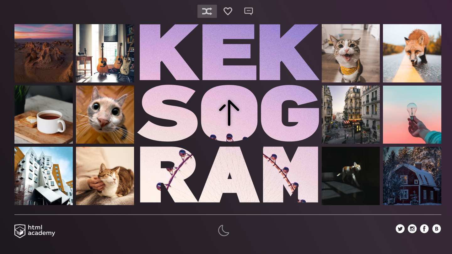 GitHub - gudkovsky/kekstagram: HTML-Academy JS course pet-project