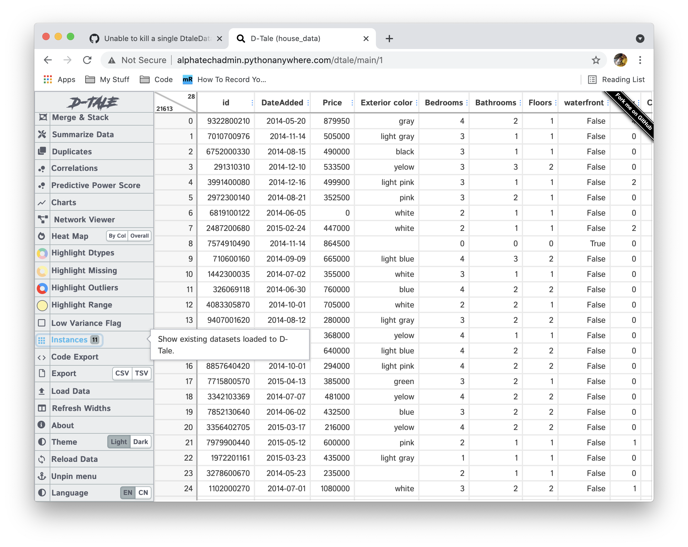 Unable to kill a single DtaleData instance · Issue #458 · man-group/dtale · GitHub