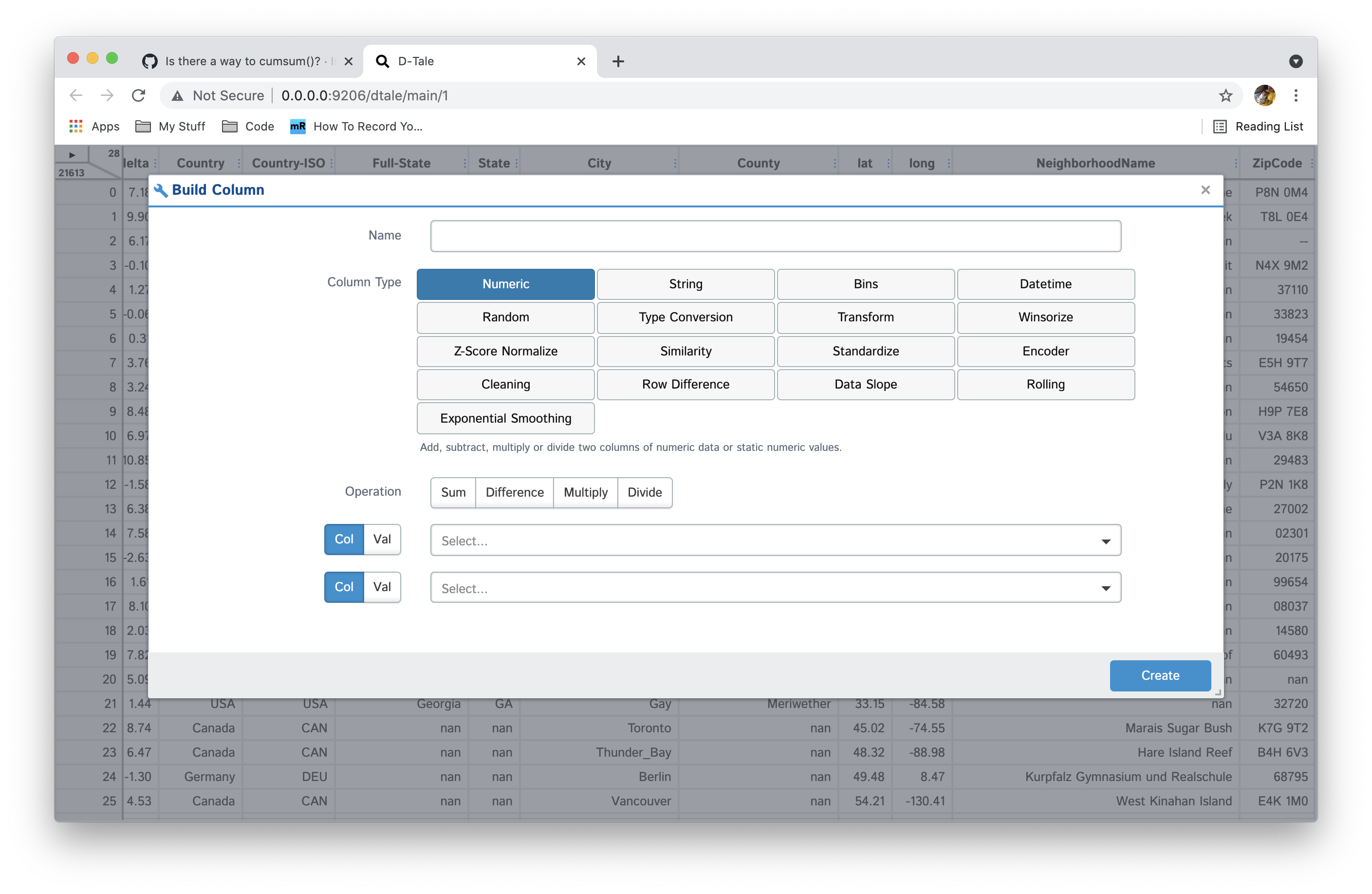 Is there a way to cumsum()? · Issue #518 · man-group/dtale · GitHub
