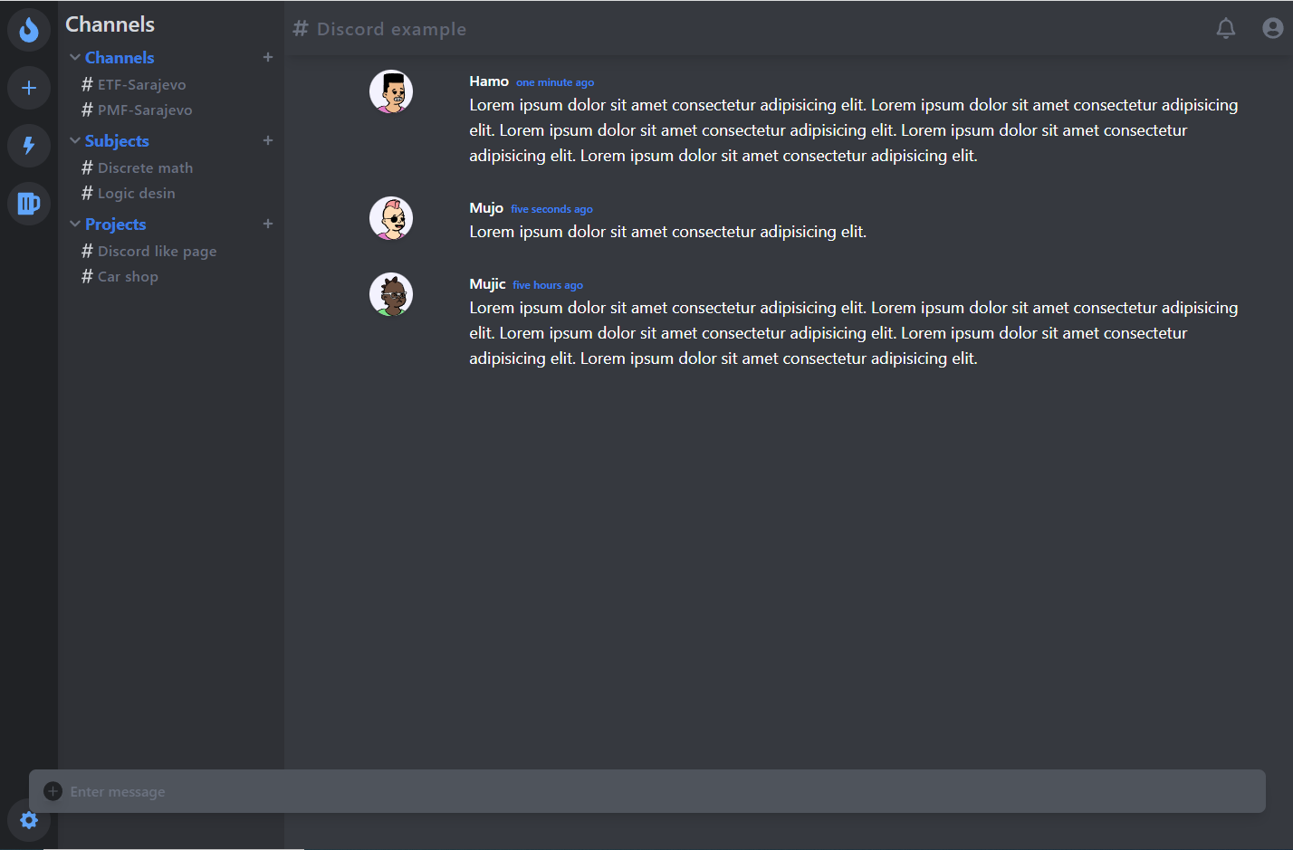 GitHub - nedimkrupalija/tailwind-discord: React web page that looks ...
