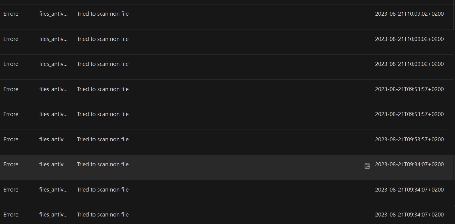 Antivirus "Tried to scan non file" · Issue #3213 · nextcloud/all-in-one · GitHub