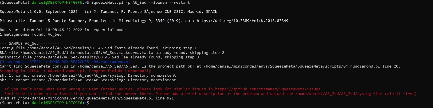 Step 4 restart, looks for an nonexistent directory · Issue #557 · jtamames/SqueezeMeta · GitHub