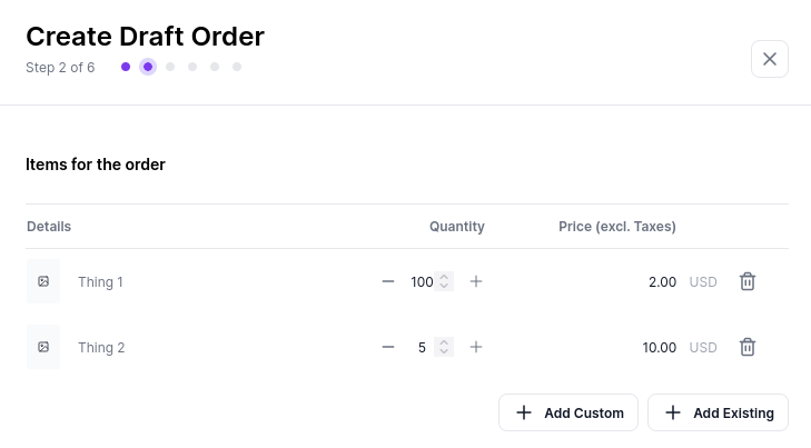 Medusa Admin: Manual order creation UI inconsistencies (item quantity & metadata) · Issue #4785 ...