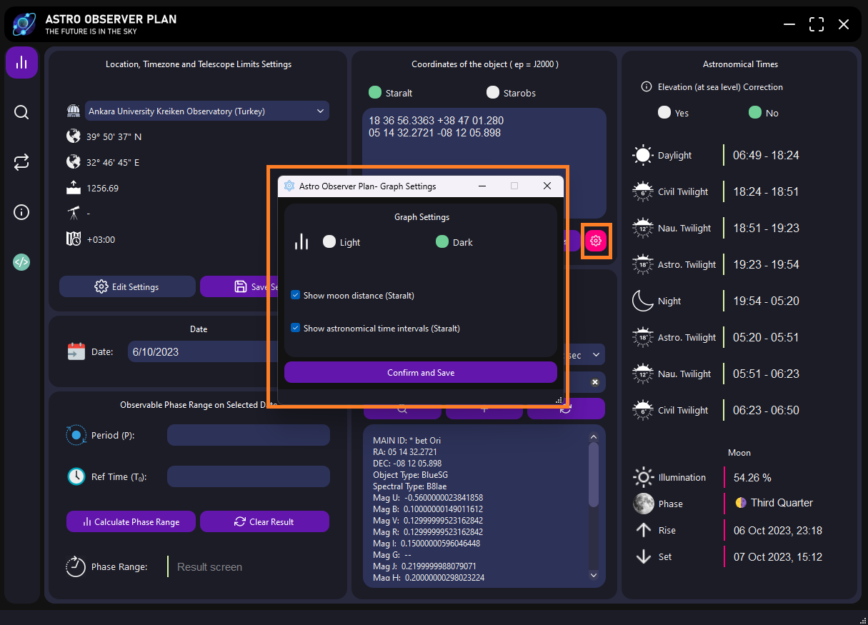 GitHub - krmerdem/Astro-Observer-Plan: Astronomy software built with ...