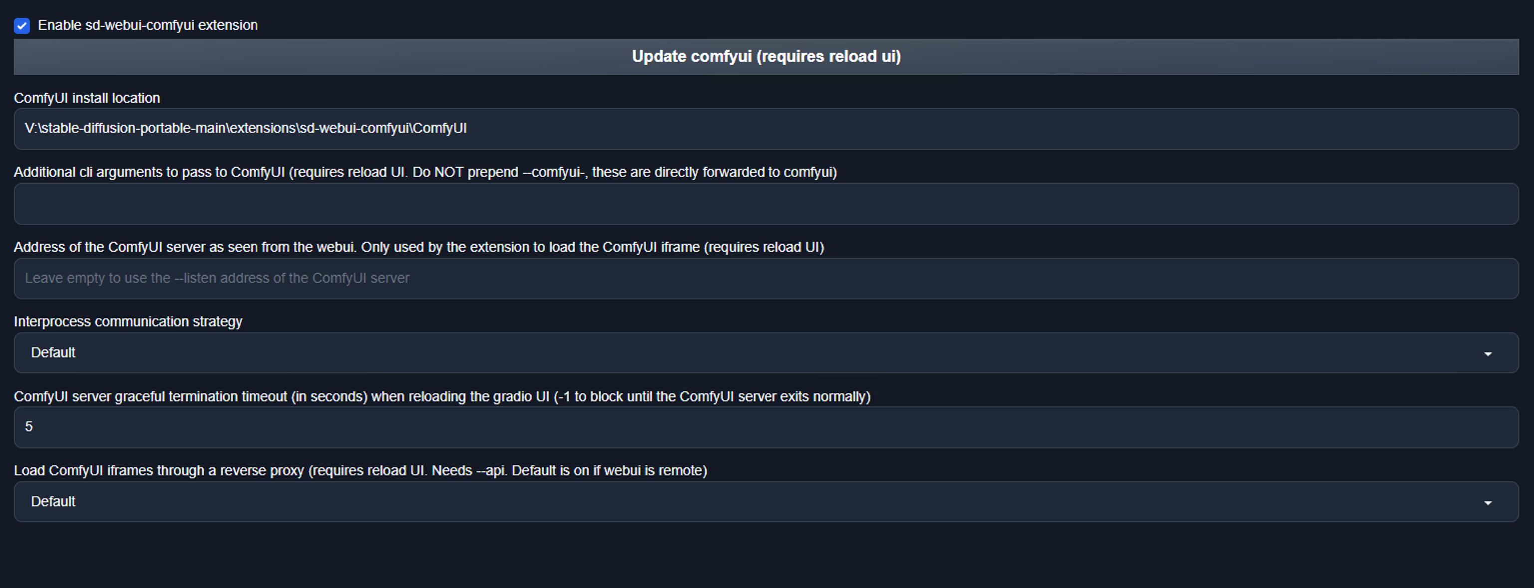 [BUG] comfyui address does not include port · Issue #152 · ModelSurge/sd-webui-comfyui · GitHub