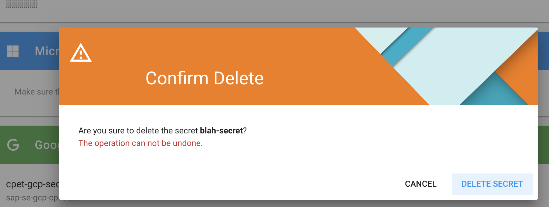 miss aligned icon in delete secret dialog · Issue #168 · gardener ...