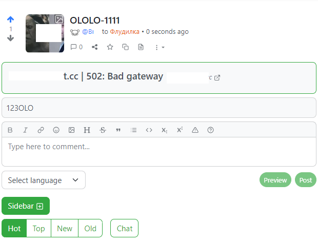 Puzzling bad gateway after an image post · Issue #2205 · LemmyNet/lemmy-ui · GitHub