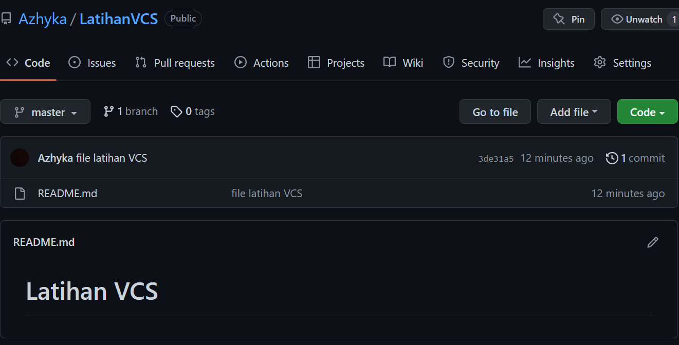 GitHub - Azhyka/LatihanVCS