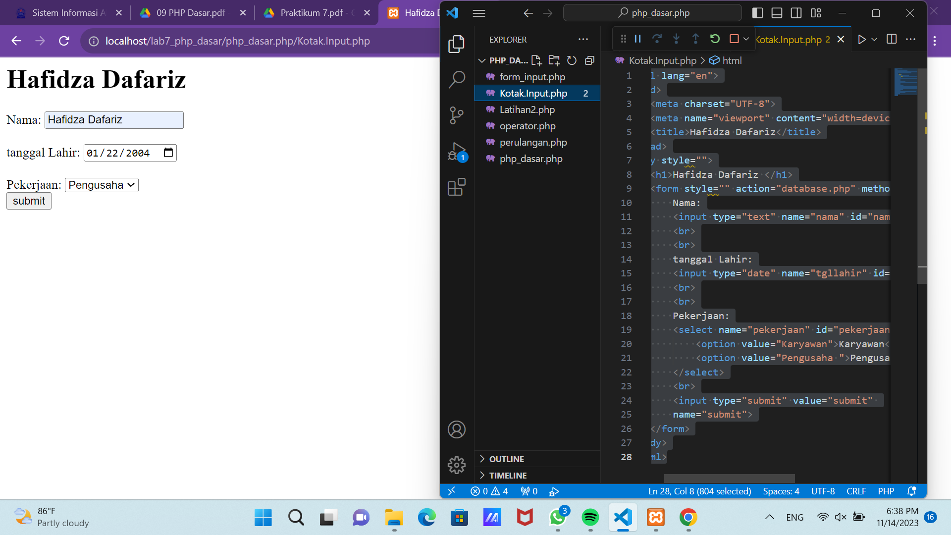 GitHub - Hafidza1/Lab7Web