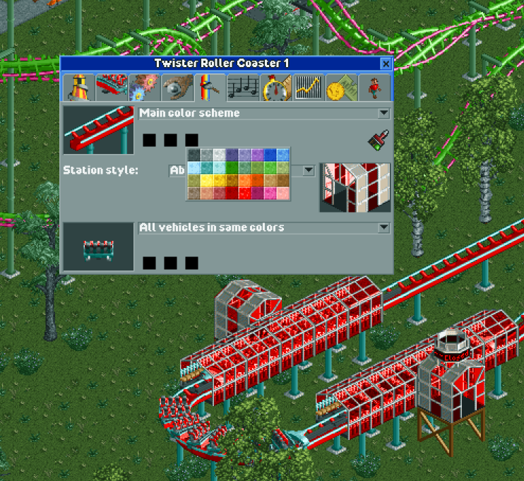 Ride color selections not appearing. · Issue #18290 · OpenRCT2/OpenRCT2 · GitHub