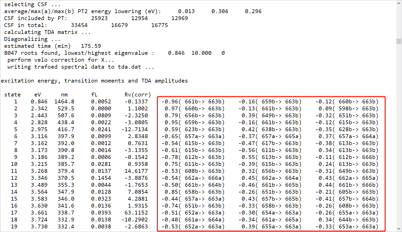 Detailed output for excitation configurations upon request · Issue #18 ...