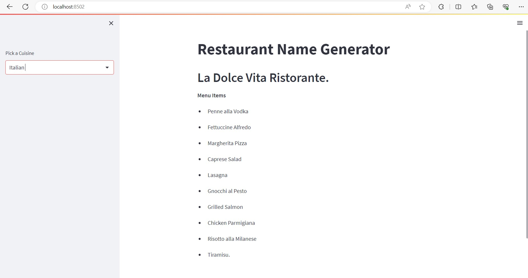 GitHub - Dhanush-Mohan/RestaurantNameGenerator: A simple LLM app that ...