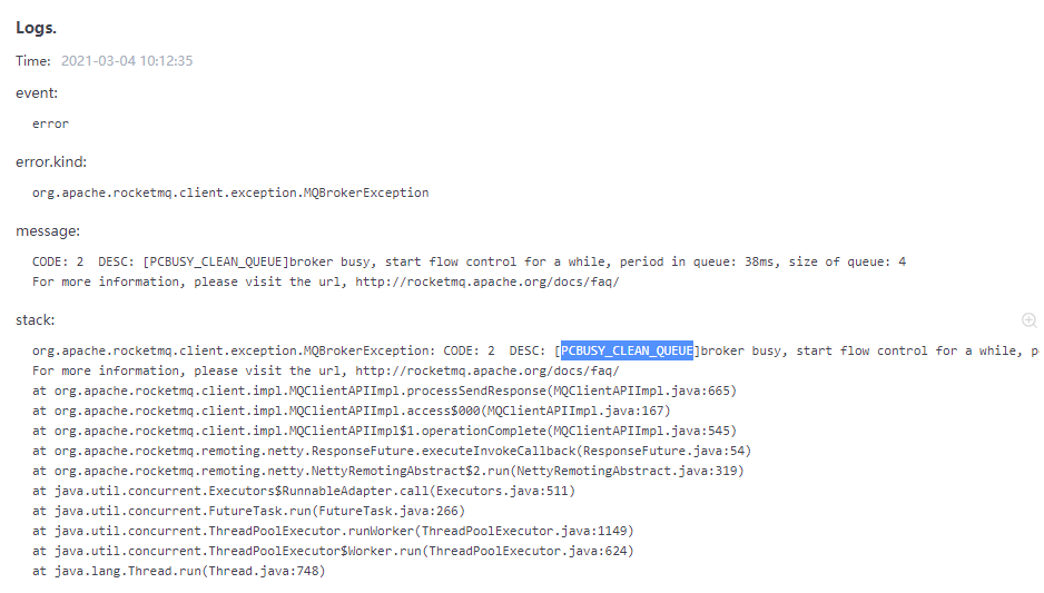 How to fix [PCBUSY_CLEAN_QUEUE]broker busy · Issue #2709 · apache/rocketmq · GitHub