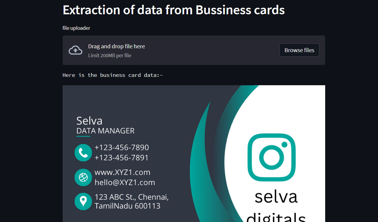 GitHub - Gajalakshmidhinesh/BizCardX-Extracting-Business-Card-Data-with-OCR