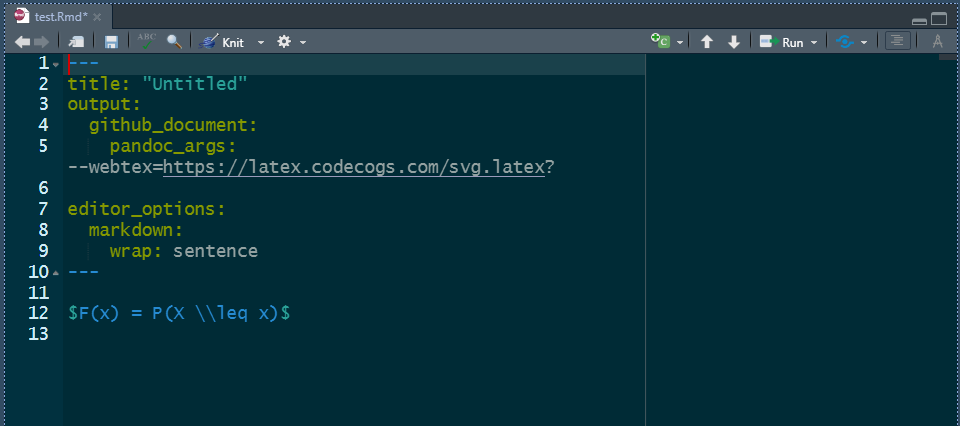 LaTeX commands are broken when switching from visual markdown editor to source editor ...