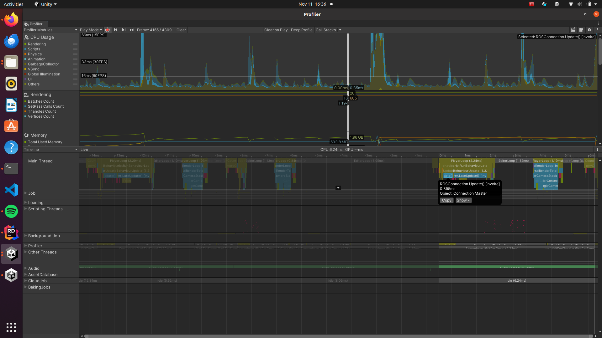 Rosconnection Update Spiking To 180ms Execution This Thread Blocking Causes Bad Frame Spikes