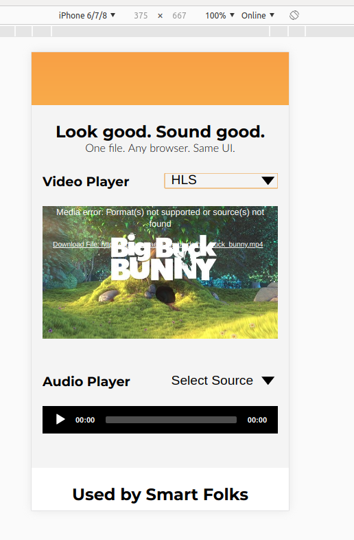 Uncaught (in promise) DOMException: Failed to load because no supported source was found ...