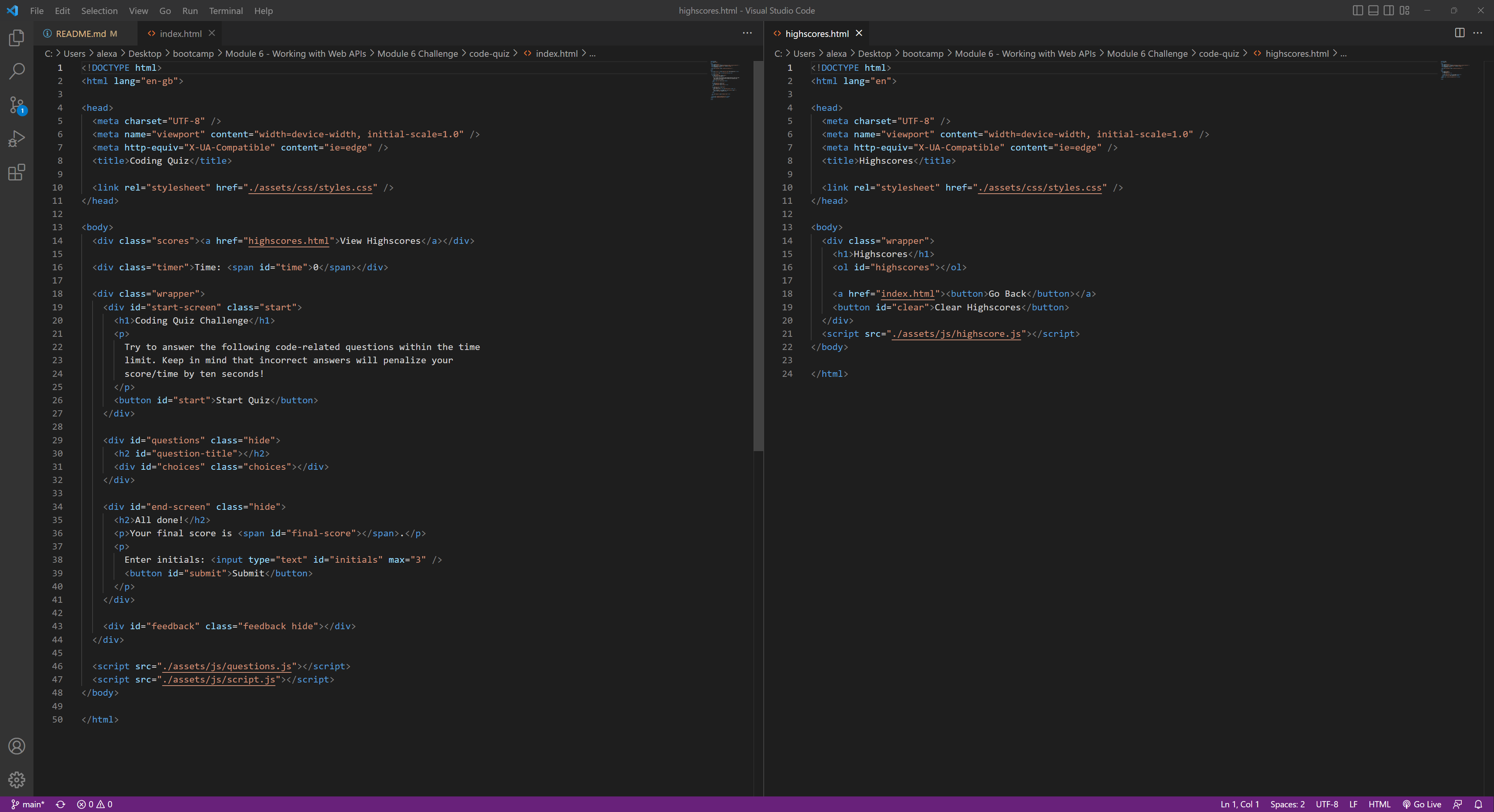 GitHub - alexanderblk/code-quiz