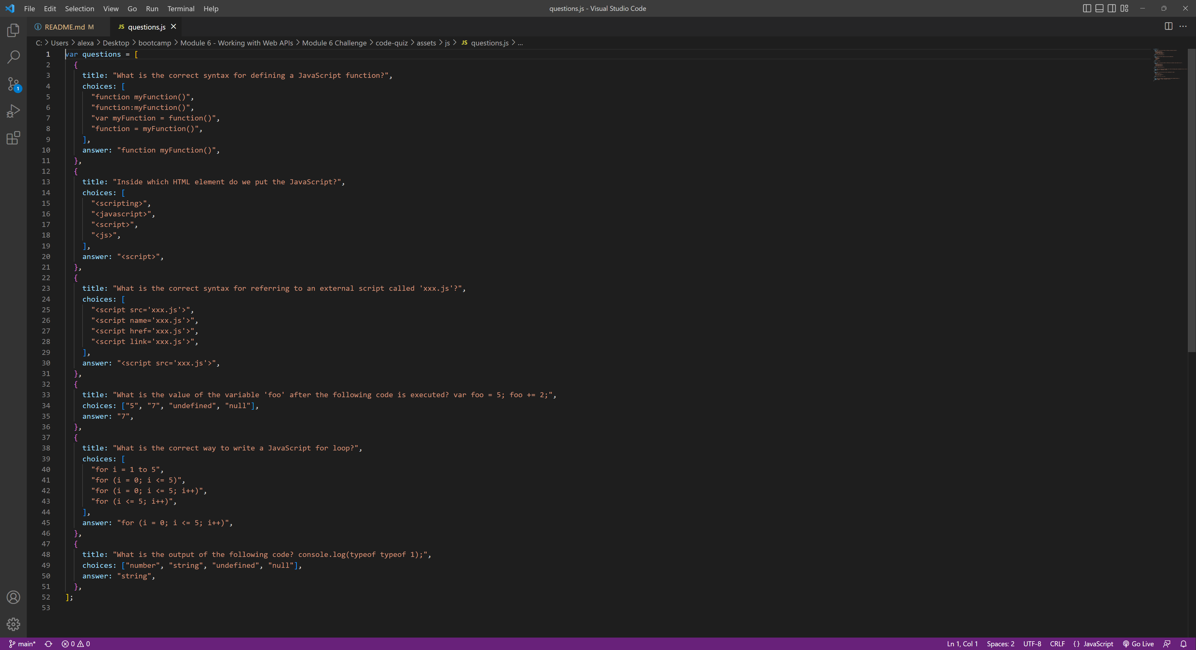 GitHub - alexanderblk/code-quiz