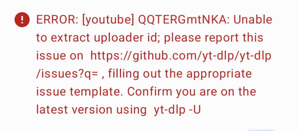 Unable to extract uploader ID Error · Issue #630 · JunkFood02/Seal · GitHub
