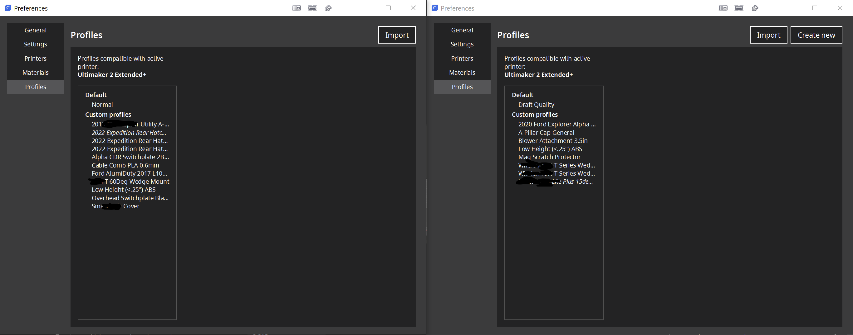 Profile List Inconsistencies · Issue #13537 · Ultimaker/Cura · GitHub