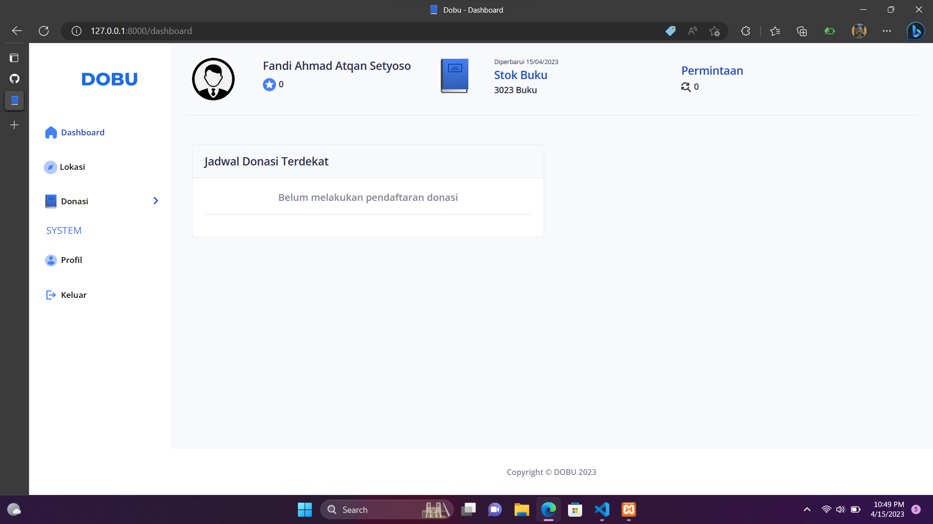 [S1 - PBI4] Membuat halaman Dasboard · Issue #4 · SI-RPL-2023/SI4402_C_DOBU · GitHub