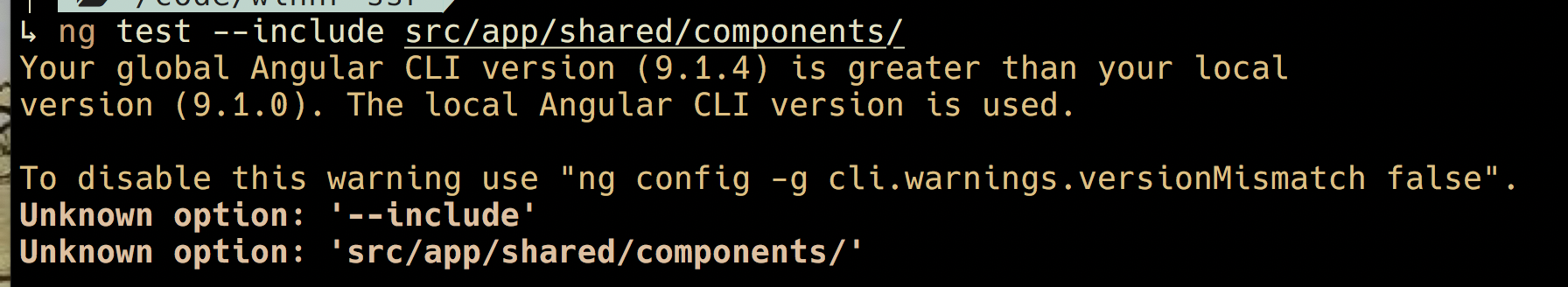 Angular 9 ng test --include returns unknown option · Issue #17689 ...