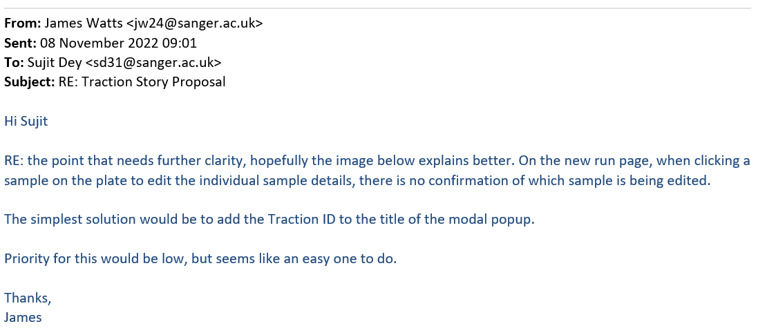 DPL-585 Traction: As a user, I want to know the Traction ID of the ...