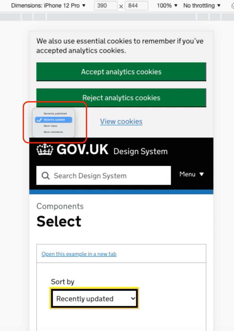 [Mobile view] Drop-downs are not resized properly · Issue #466 · nhsuk/nhsuk-service-manual ...