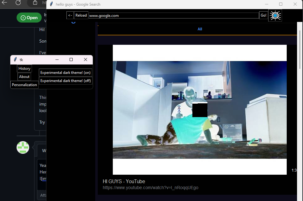 Is There Any Dark Mode For The Frame · Issue 42 · Andereootkinterweb · Github