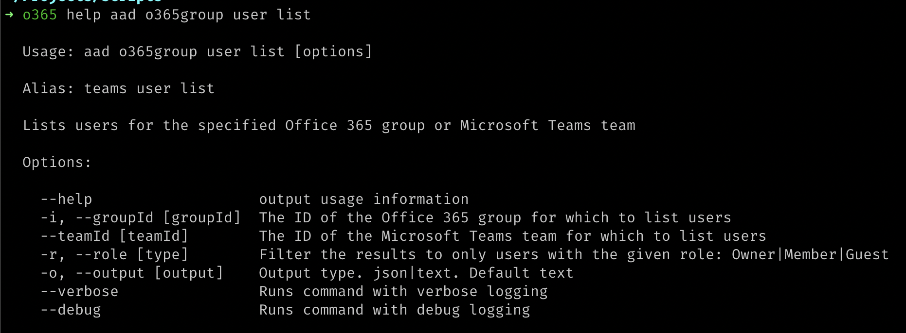 New command: List users in a Microsoft Team · Issue #1148 · pnp/cli-microsoft365 · GitHub
