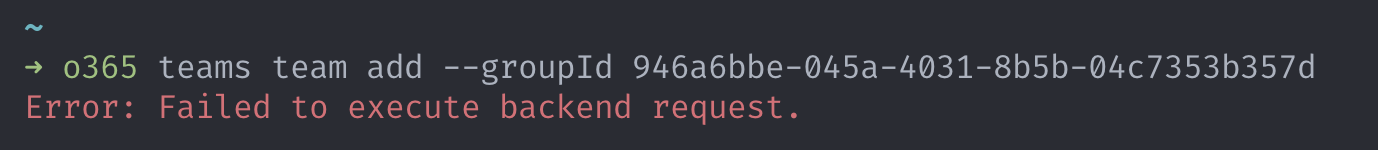 Bug report: `teams team add --groupId` returns error · Issue #1497 ...