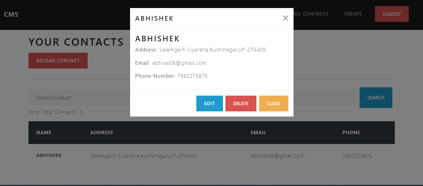 Github Abhirai240102cms Frontend Contact Management System Frontend Part 