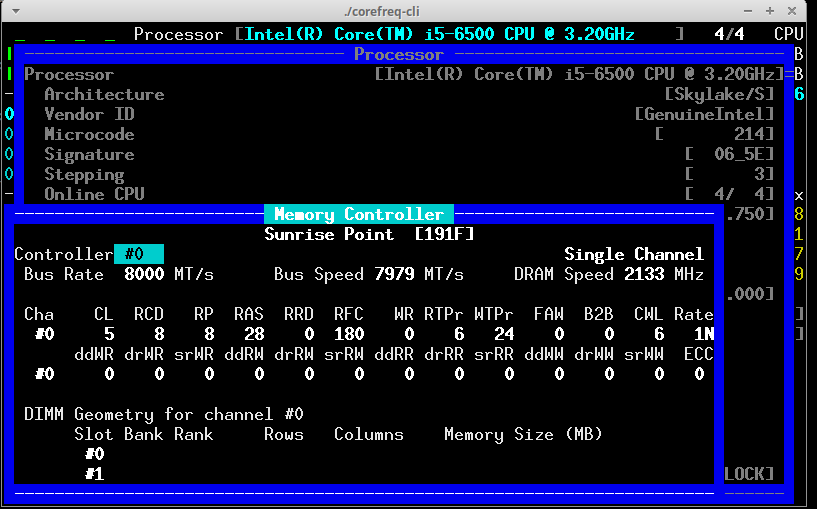 Memory Controller : Core i5-6500 · Issue #164 · cyring/CoreFreq · GitHub