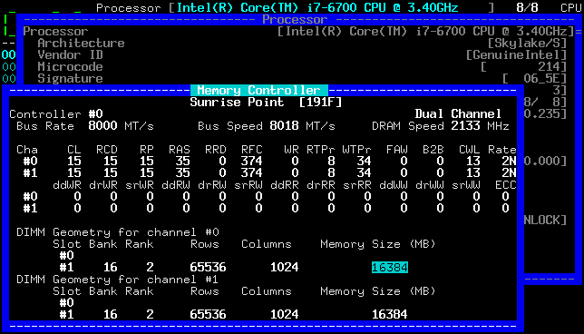 Memory Controller : Core i5-6500 · Issue #164 · cyring/CoreFreq · GitHub