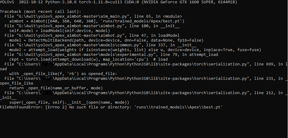 String Error Cannot Proceed · Issue 2 · Zhonghansiyolov5apexaimbot · Github