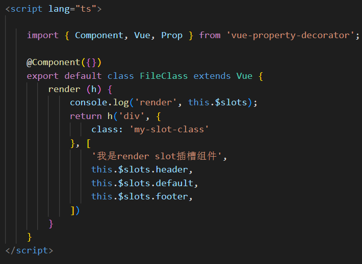 [Question] Can playwright support component slots rendered through render function? Not a slot ...